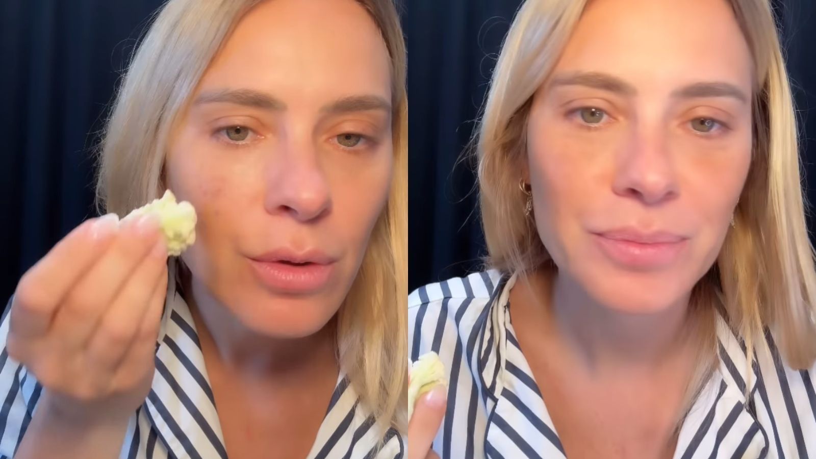 Sardas com couve-flor? Carolina Dieckmann testa técnica de maquiagem ...