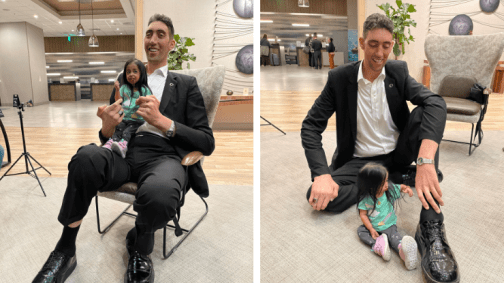 Homem mais alto do mundo e menor mulher que já existiu se encontram ...