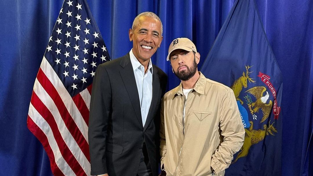 Saiba que rap de Eminem foi cantado por Obama em comício de Kamala | CNN Brasil