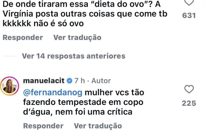 Manu Cit se explica após ser acusada de debochar de Virginia; entenda ...