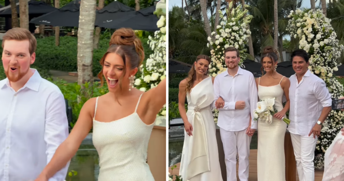 Filha de Cesar Filho e Elaine Mickely mostra fotos do casamento civil ...