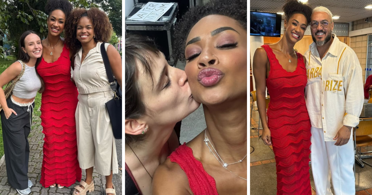 Fora do BBB, Aline posa ao lado de Larissa Manoela, Belo e outros ...