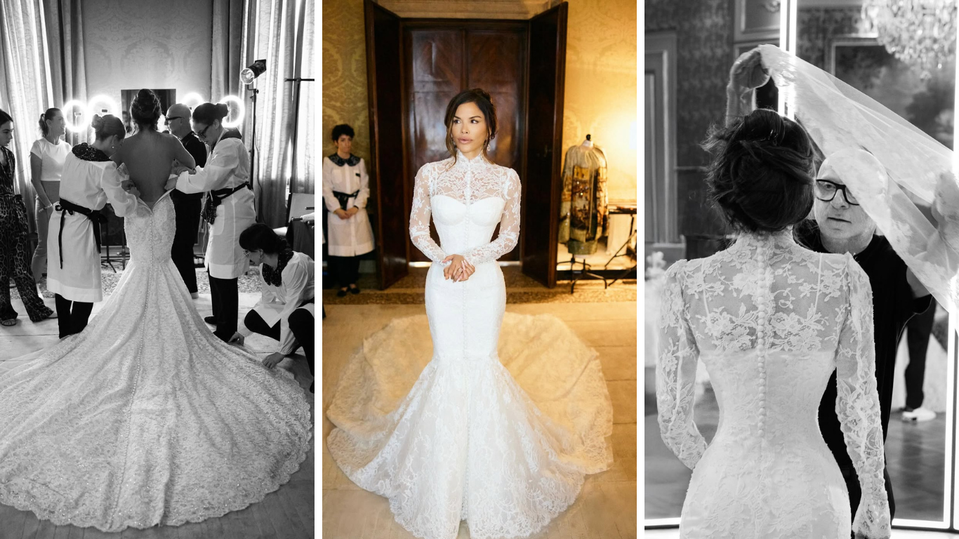 Lauren Sánchez mostra detalhes do vestido de noiva: Lauren Sánchez mostra detalhes do vestido de noiva: