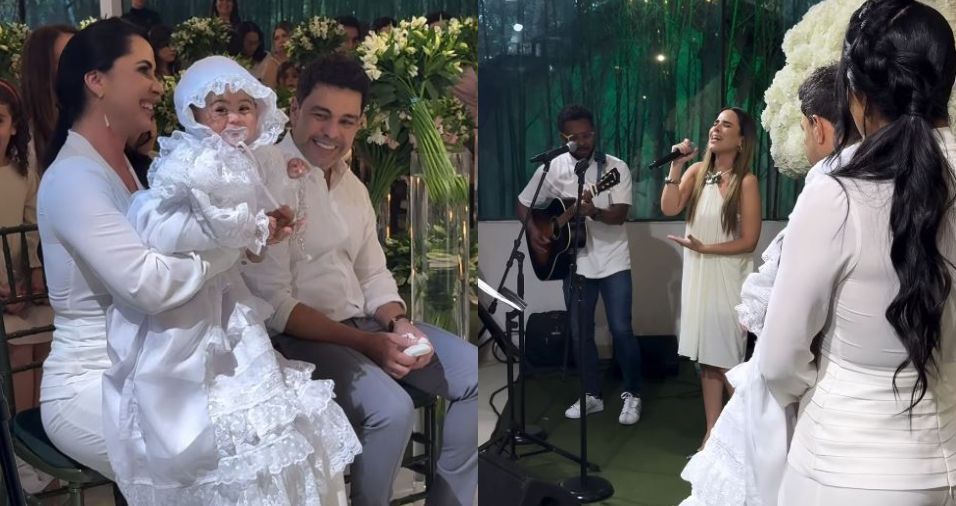 Graciele Lacerda e Zezé Di Camargo batizam a filha; confira | CNN Brasil
