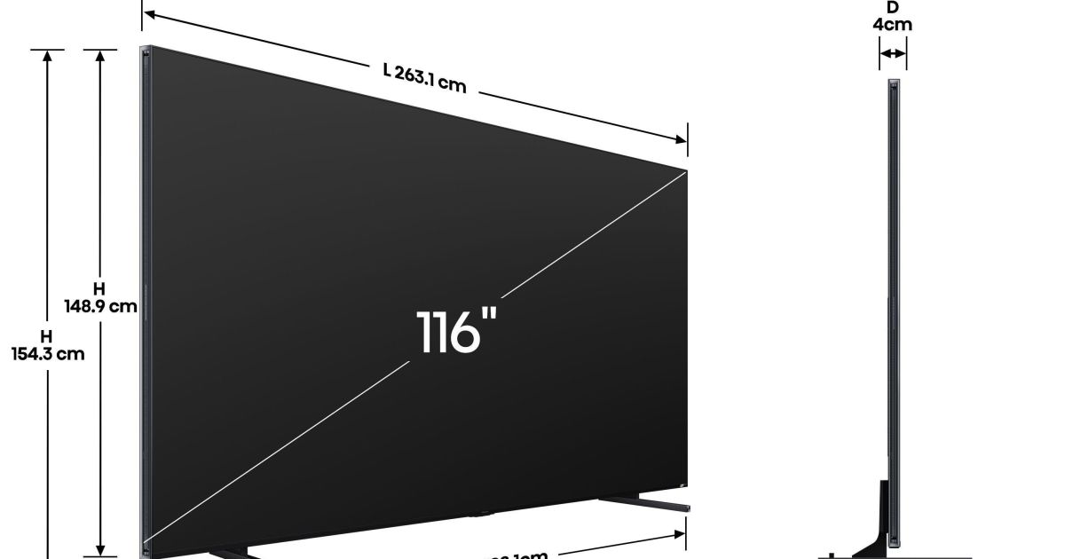 Conheça a maior TV do Brasil, que tem 116 polegadas e custa R$ 150 mil ...