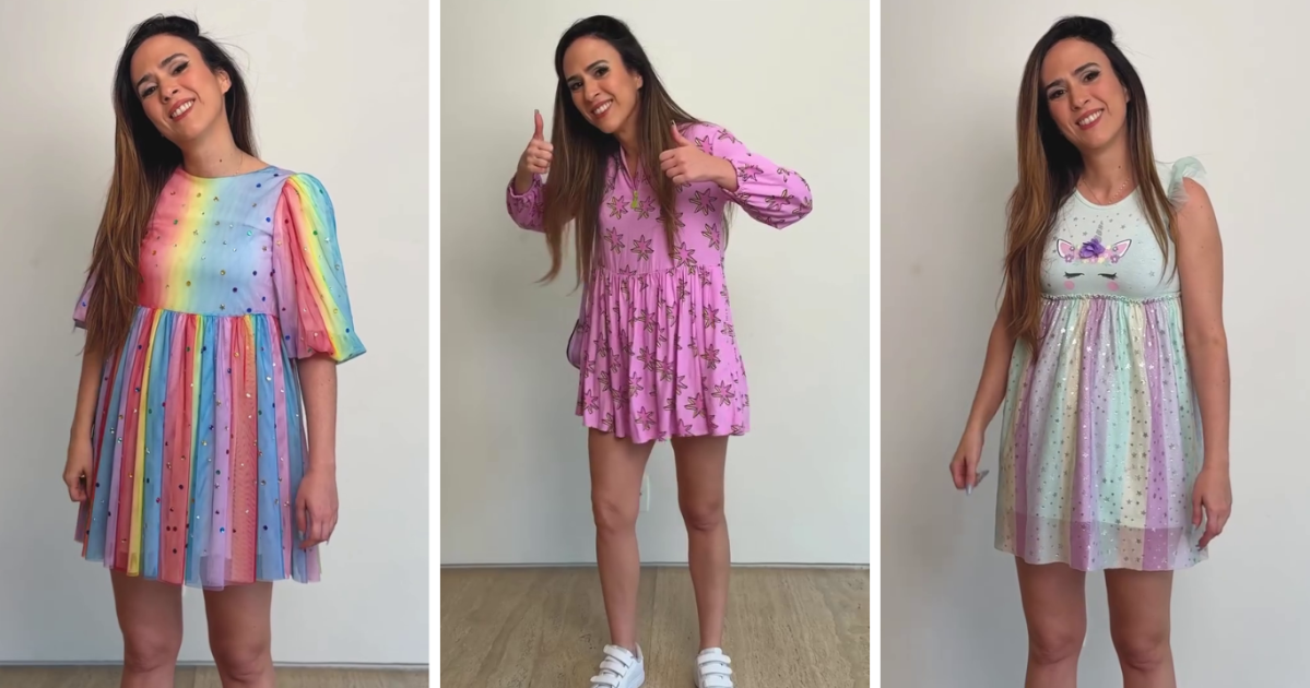 Tatá Werneck diverte internautas ao usar roupas da filha de 5 anos ...