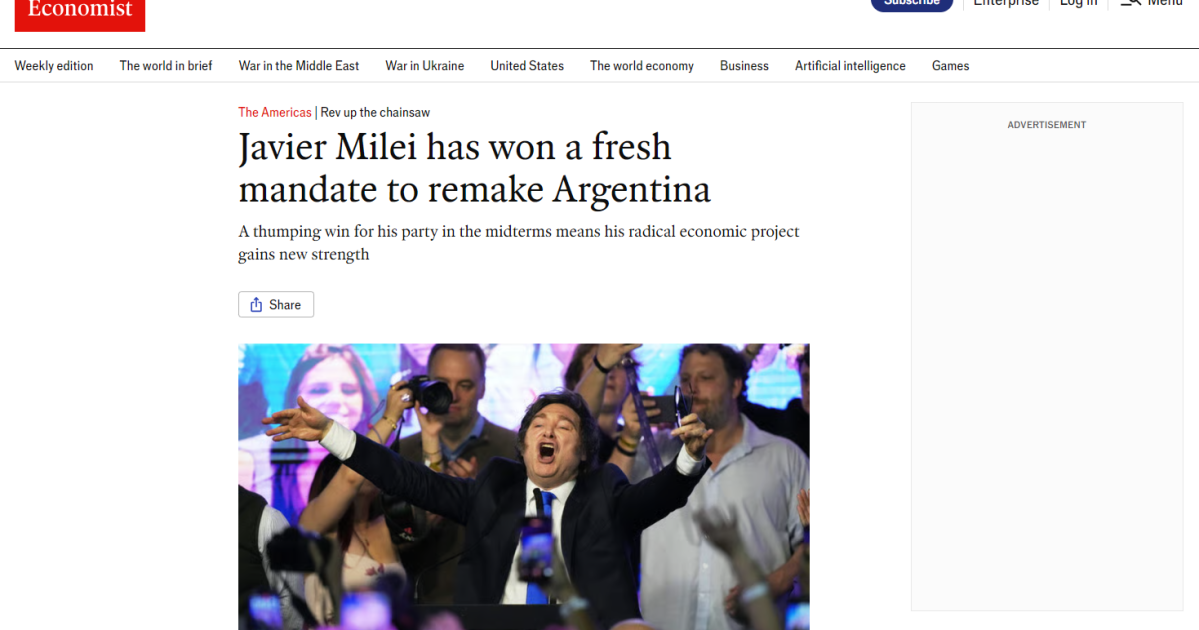 Superando expectativas, Milei tem vitória "estrondosa", diz The ...