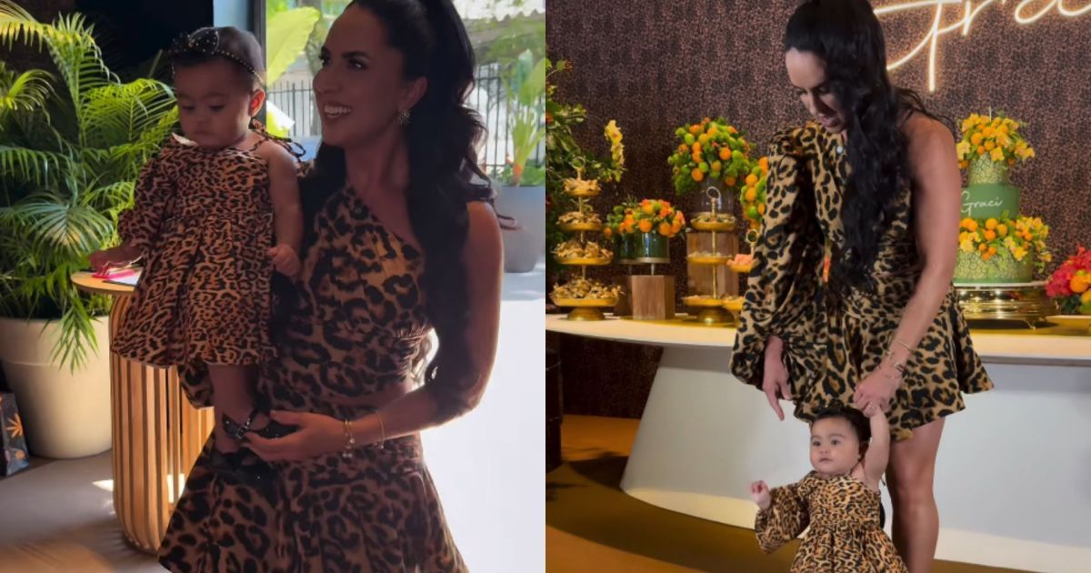 Graciele Lacerda combina look com filha em festa de aniversário | CNN ...