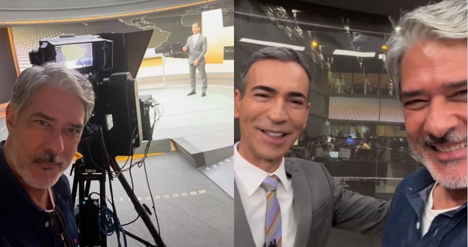 William Bonner "invade" jornal e Tralli brinca: "Pediu autorização ...