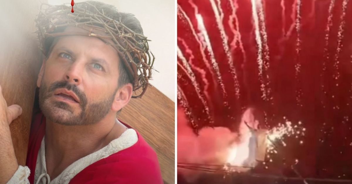Susto! Figurino de Henri Castelli pega fogo durante "A Paixão de Cristo ...